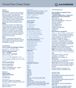 Tensor Flow Cheat Sheet